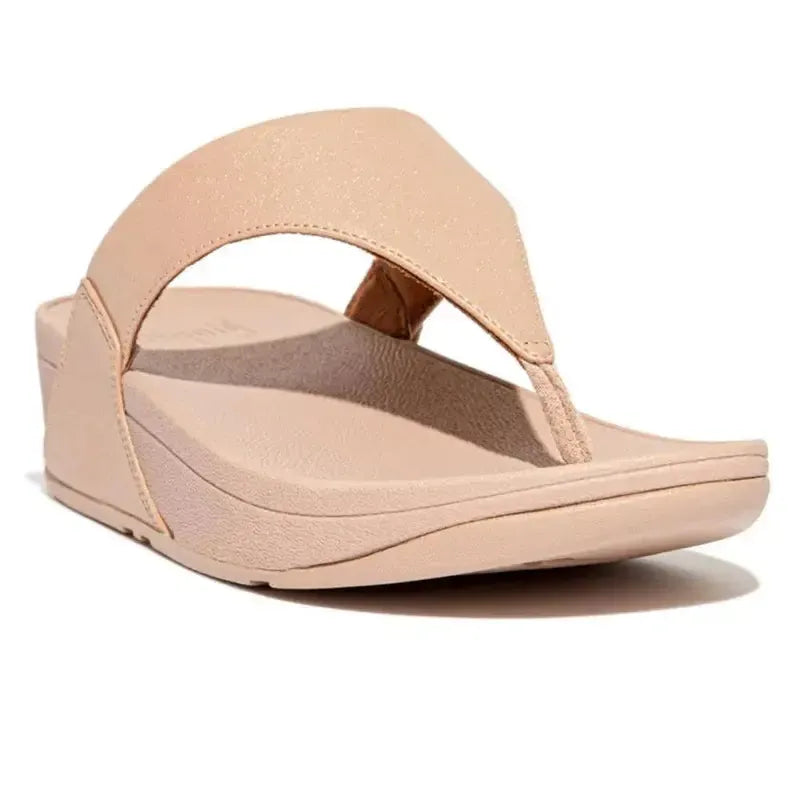 Fit Flop Lulu Shimmer Sandal - Biege | Shoe Box Online Store