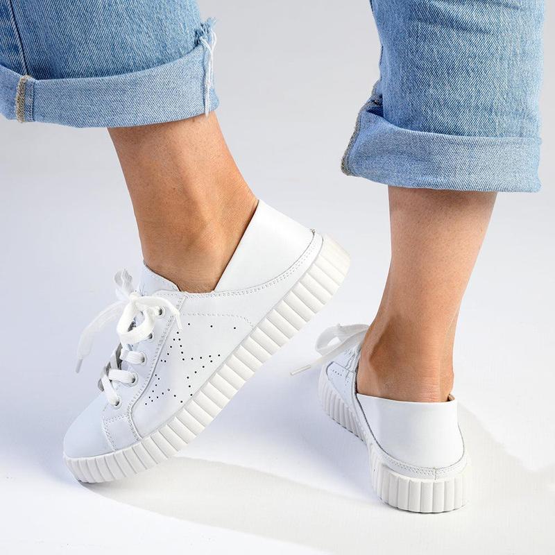 Julz Valentina Leather Sneaker - White | Shoe Box Online Store
