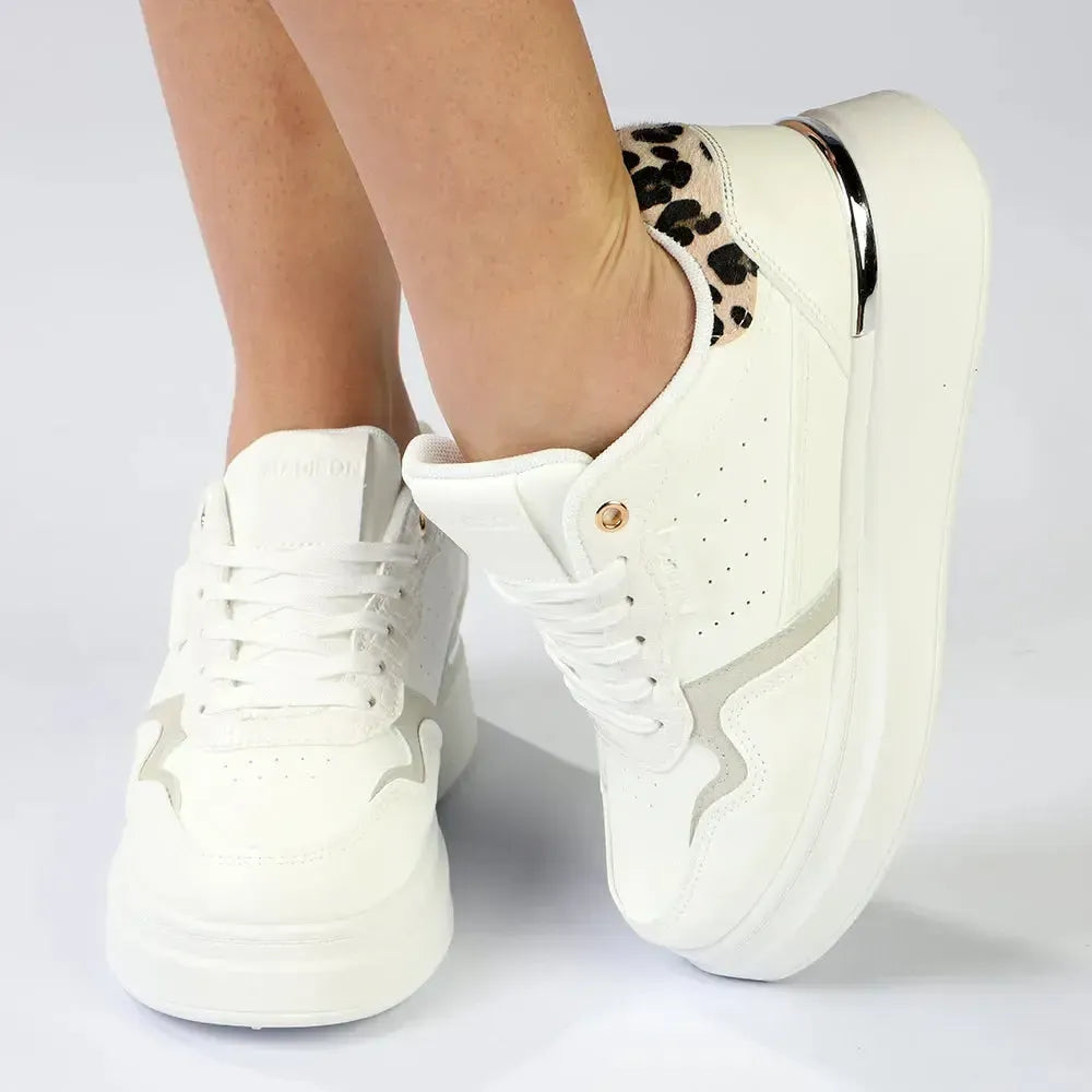 Madison Muriel Sneaker - White/Leopard | Shoe Box Online Store